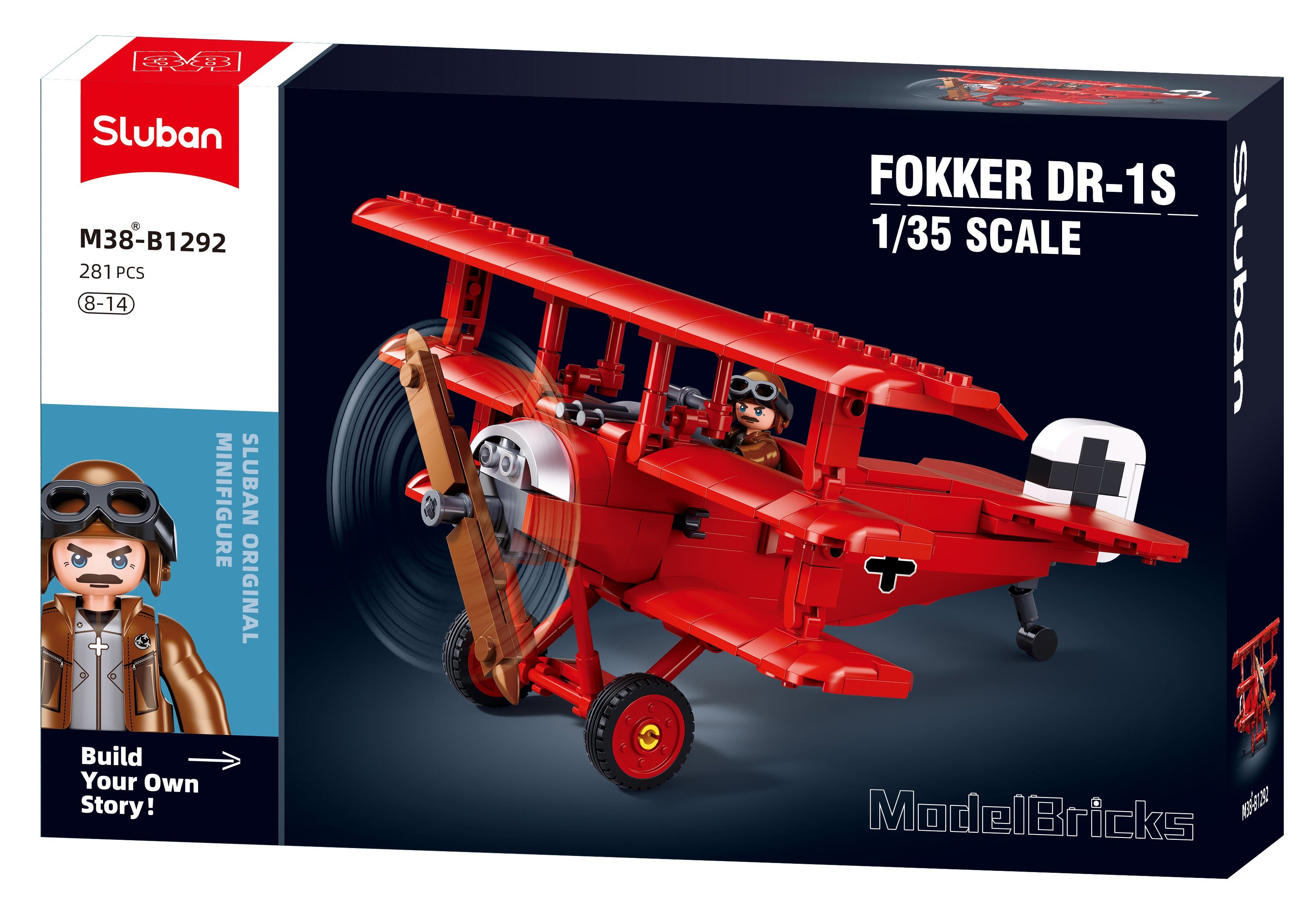 Model Bricks Fokker DR-S1 Plane Building Brick Kit (281 pcs) – Texas ...