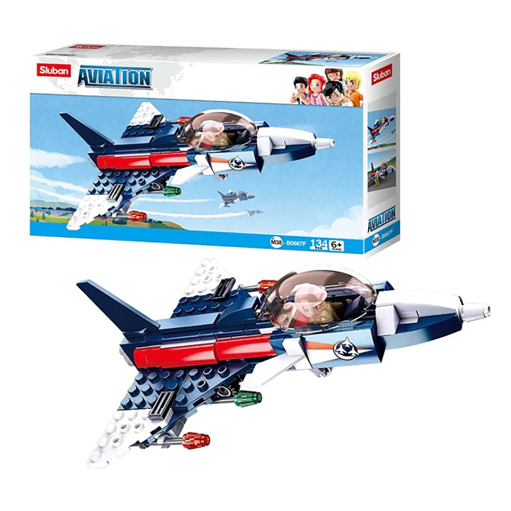 Aviaton Fighter Jet Building Brick Kit (134 pcs) – Texas Toy Distribution