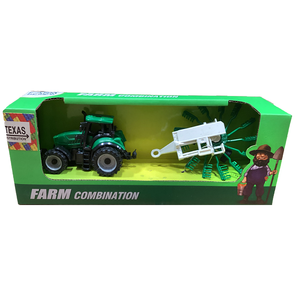Farm Tractor and Tiller Vehicle Set in Open Window Box – Texas Toy ...