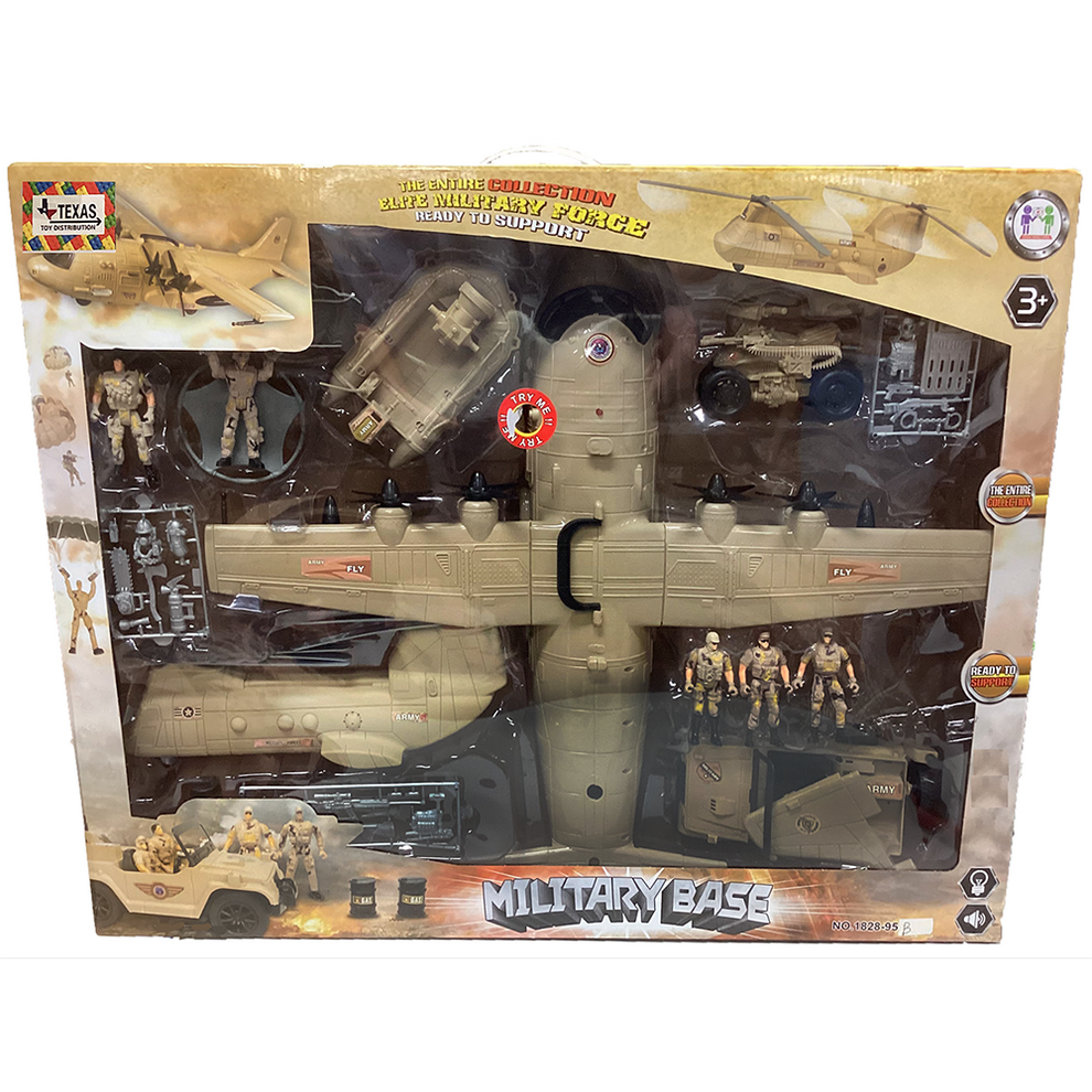 Military Play Set Transport Plane, Chinook, and Accessories – Texas Toy ...