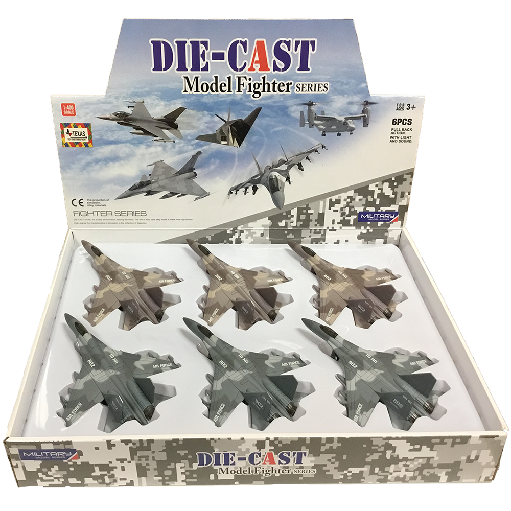 Fighter Jet Pull-Back Military Planes, Display of x6 – Texas Toy ...