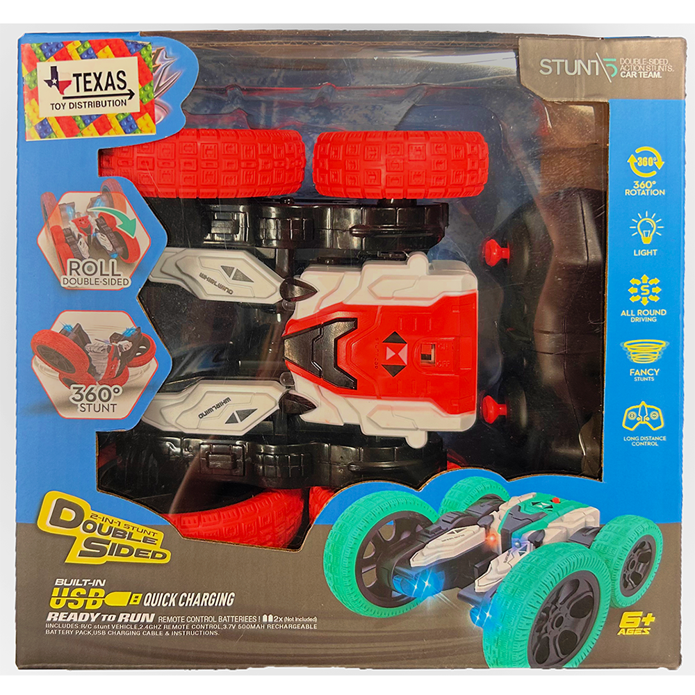 Remote Control Double-Sided Stunt Car in Window Box – Texas Toy ...