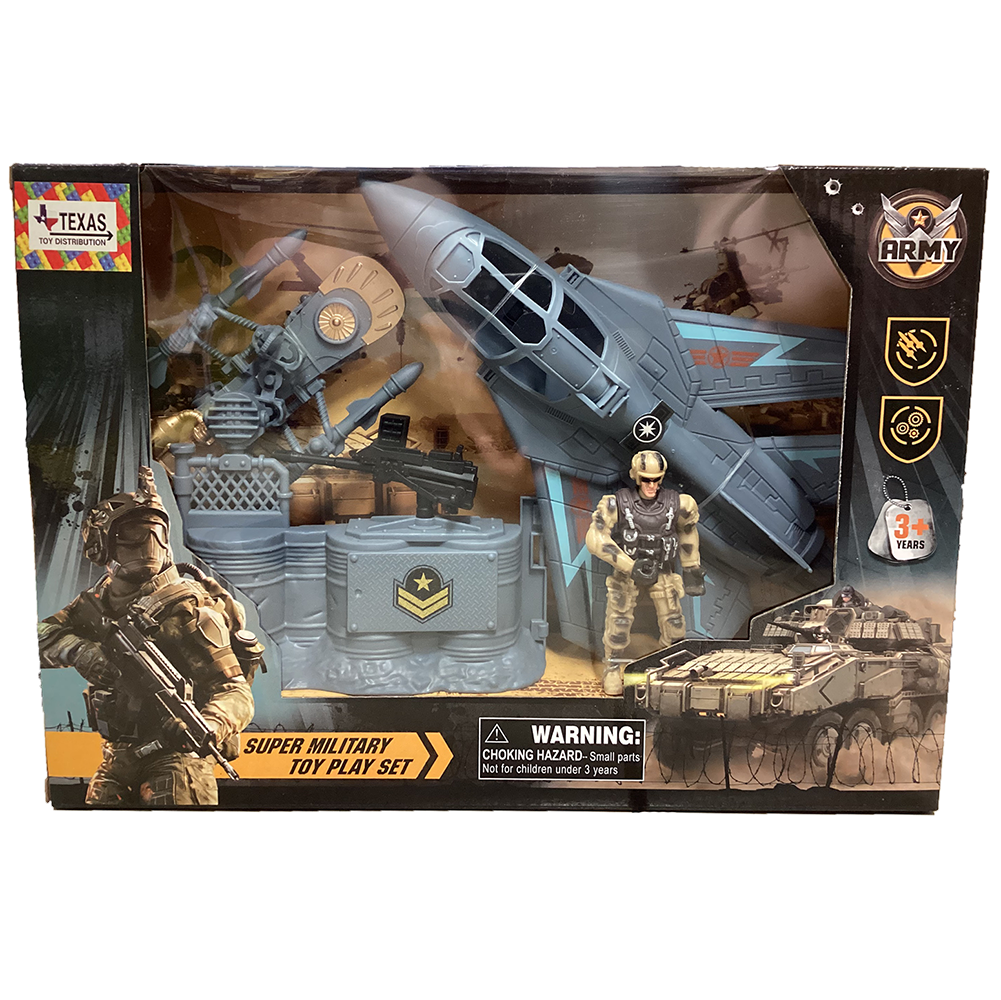 Military Toy Play Set Window Box with Figurine, Jet and Base – Texas ...