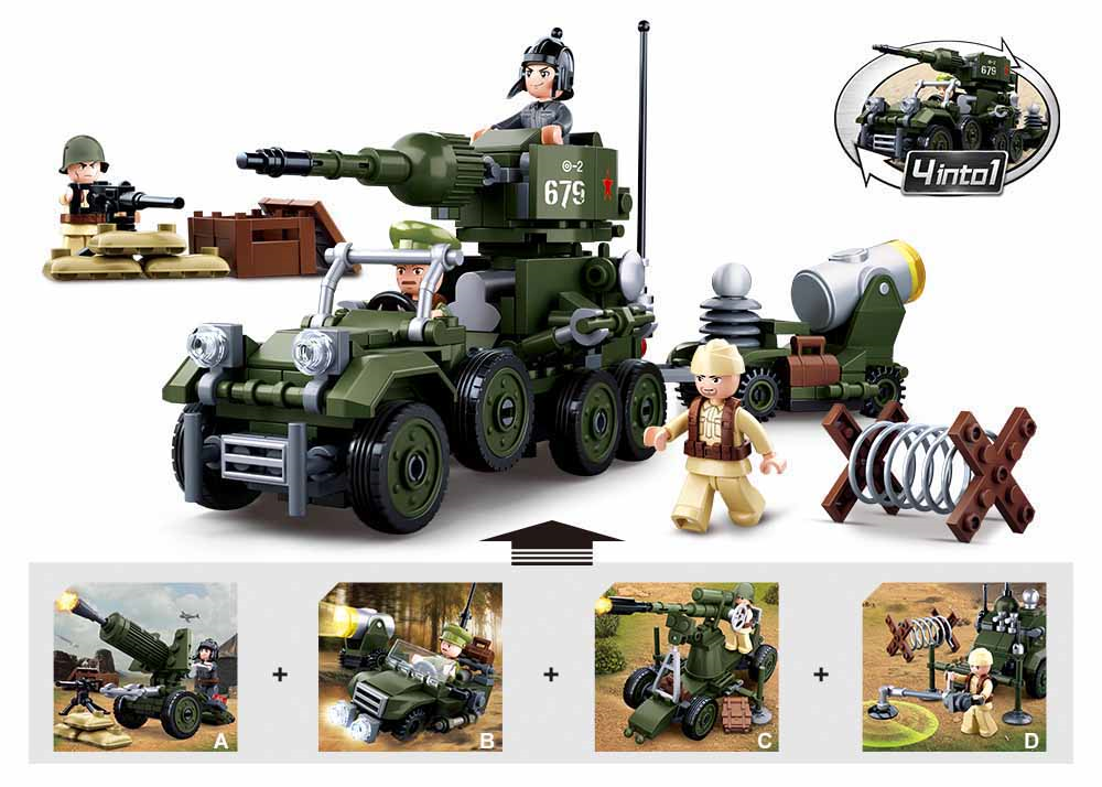 WWII 4-in-1 Army Half-Track Building Brick Display Set – Texas Toy ...