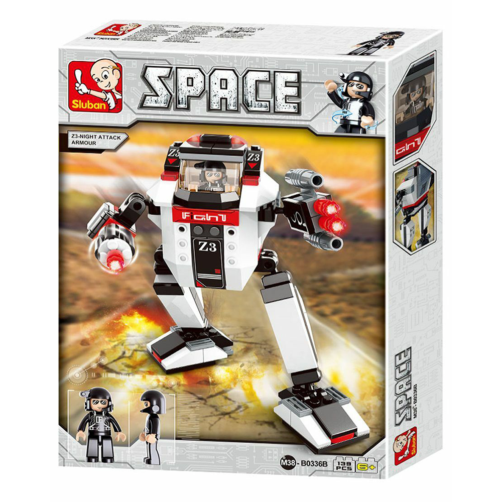 Space Transformer Z-3 Night Attack Armor Building Brick Kit (139 Pcs ...