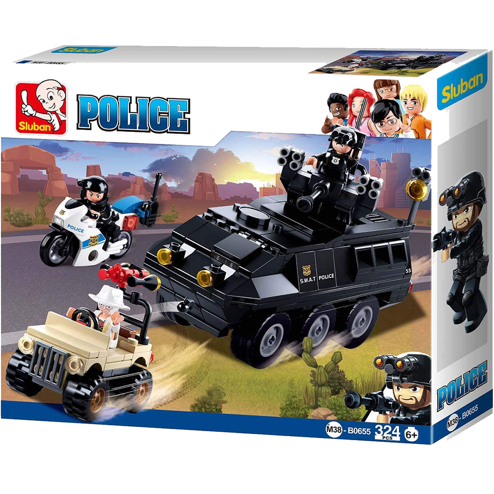 Police Armored Vehicle Building Brick Kit (324 Pcs) – Texas Toy ...